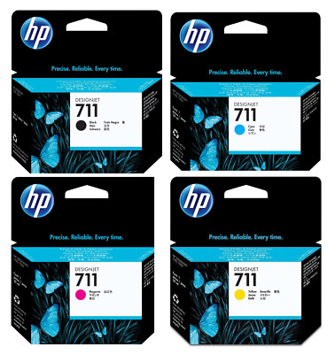 Genuine HP 711 Ink Cartridges CZ133A CZ130A CZ131A CZ132A Designjet ...