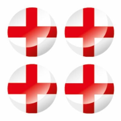 4 x Glossy Vinyl Stickers England Small Flag Bike Car Round FLAG53 ...