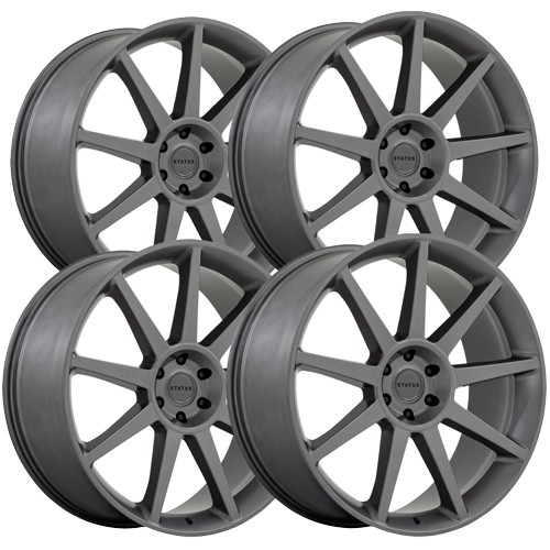 (Set of 4) Status Mammoth 22x9.5 5x4.5" +30mm Gunmetal Wheels Rims 22 ...