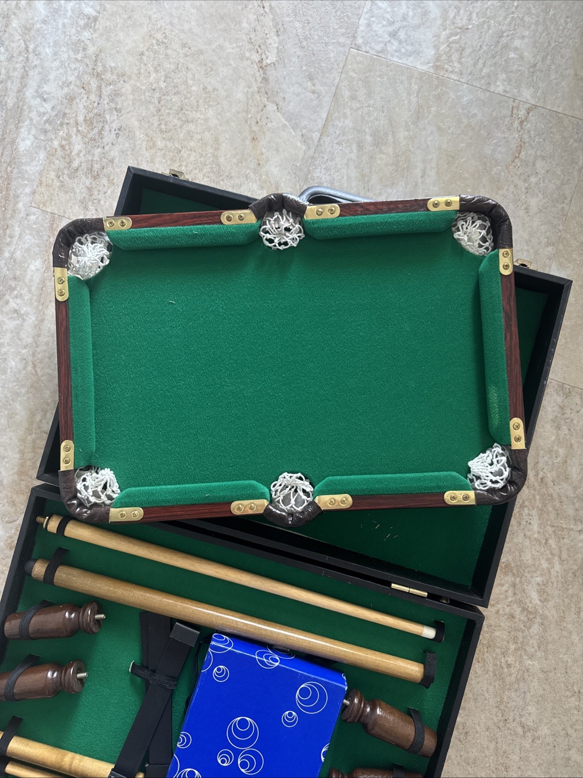 mini tabletop pool table small billiards game With Carrying Case 18x12 ...