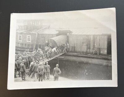 WW2 WWII Original German Wartime Military Soldiers Loading Wagon On ...