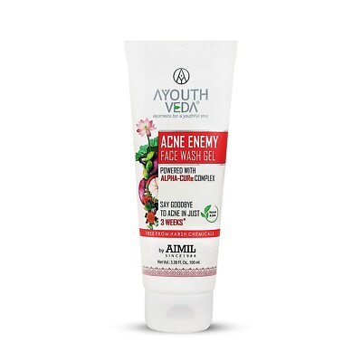 AYOUTHVEDA a-cne Enemy Face Wash Gel Fights a-cne Remove Sarface ...