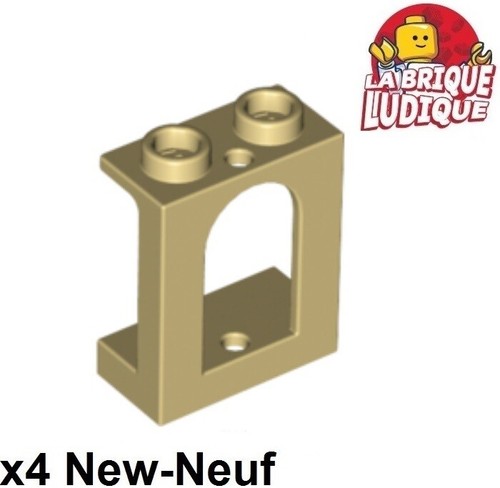 Lego 4x window fenêtre 1x2x2 Castle arche arch arrondi beige/tan 90195 ...