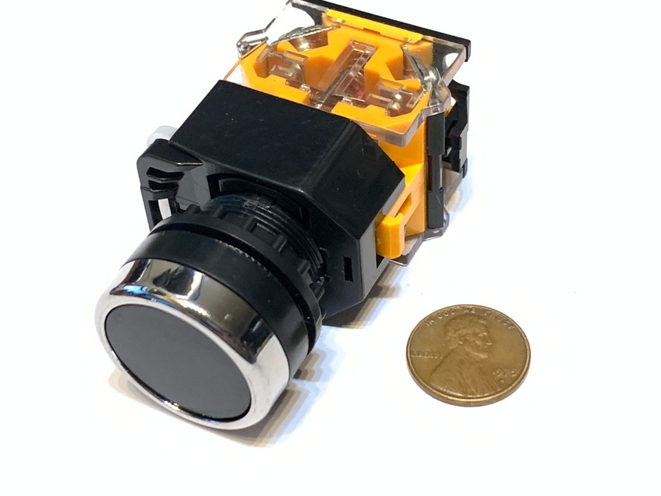 4 Pieces black momentary push button switch 22mm normally open closed n ...