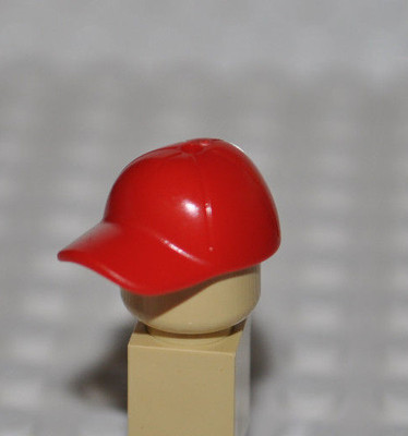 LEGO PARTS - 1X MINIFIGURE CAP/RED BASEBALL HAT/SPORTS HEAD GEAR FOR ...