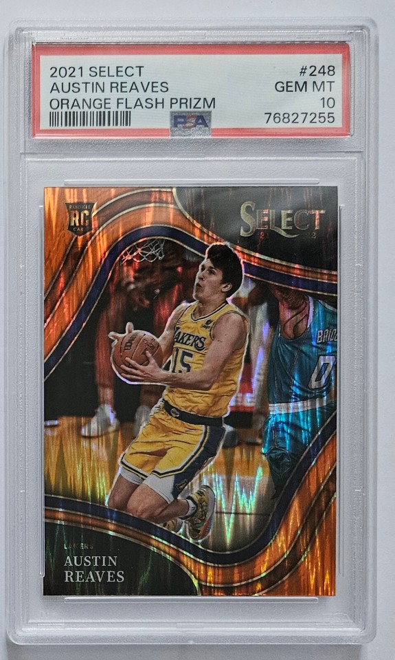 Austin Reaves Lakers 21-22 Select, Orange Flash Prizm, Courtside, RC ...