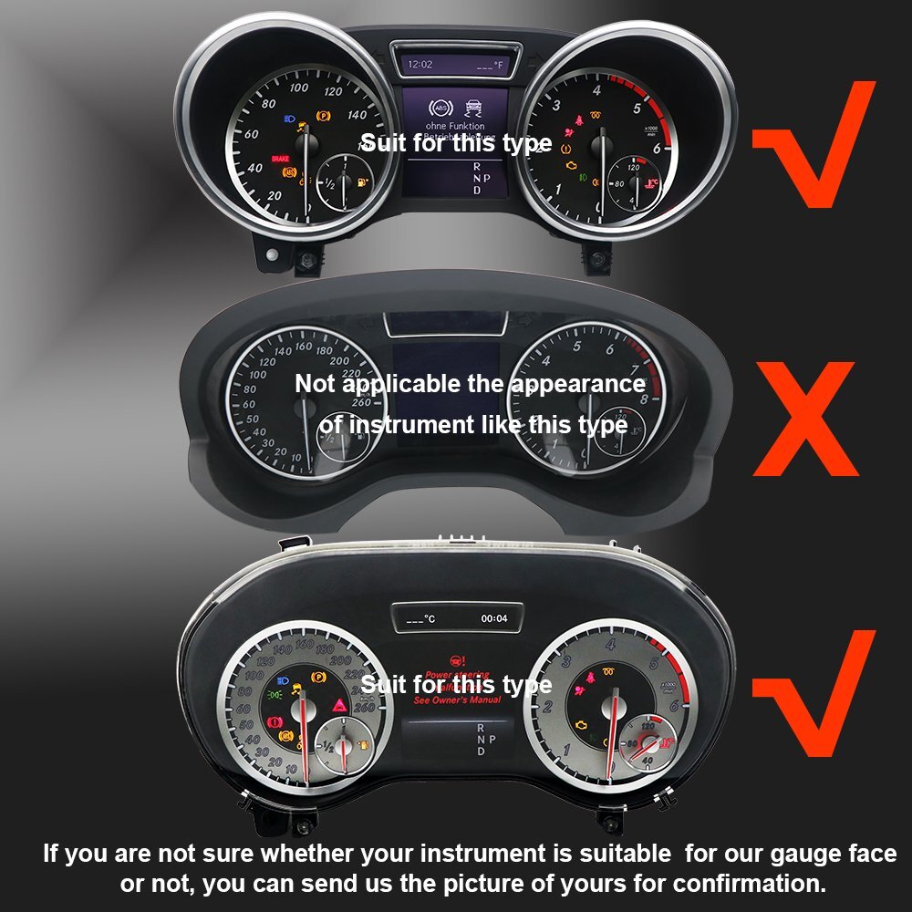 Gauge Face for Mercedes W166 X166 W164 W463 Instrument Cluster 260KM/H ...