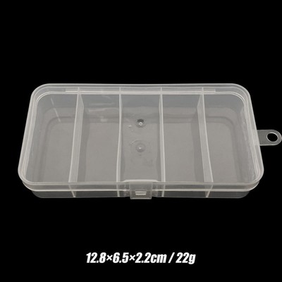 Transparent Bait Box 5 Grids Fishing Tool Case Fish Bait Storage Box ...