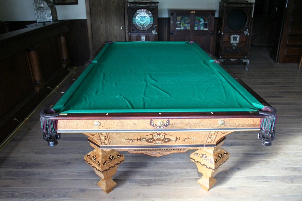 Brunswick Balke Collender antique pool table - 9' Brilliant Novelty ...