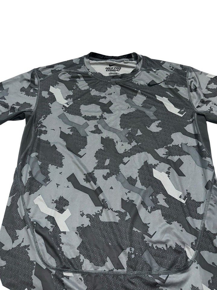 Nike Pro Combat Mens 3XL Dri Fit Gray Black Camouflage Compression ...