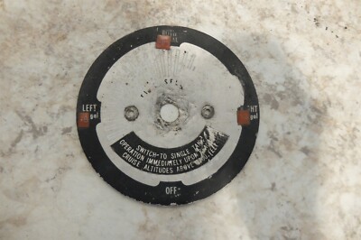 Cessna 172 F Skyhawk 175 fuel tank selector placard plate 0716615-7 | eBay