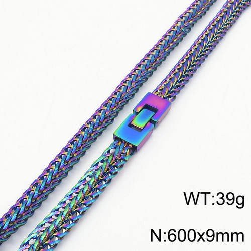 Hiphop Rock Cool Braided Snake Chain Necklace Stainless Steel Colorful ...