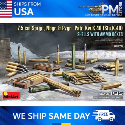Miniart 35375 Cannon shells 7,5 cm Pzgr. Patr. Kw.K.40 (Stu.K.40) model ...
