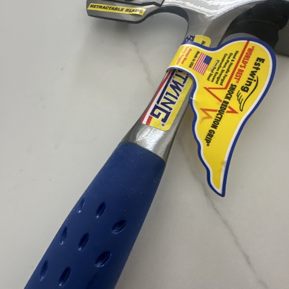 Estwing USA E3-CA 28oz Shinglers Hammer w/ Retractable Blade & Shock ...