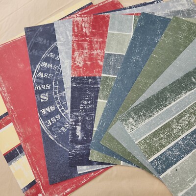 Lot 10 Pgs Paper Loft 12x12 Scrapbooking Paper Cardstock Distressed ...