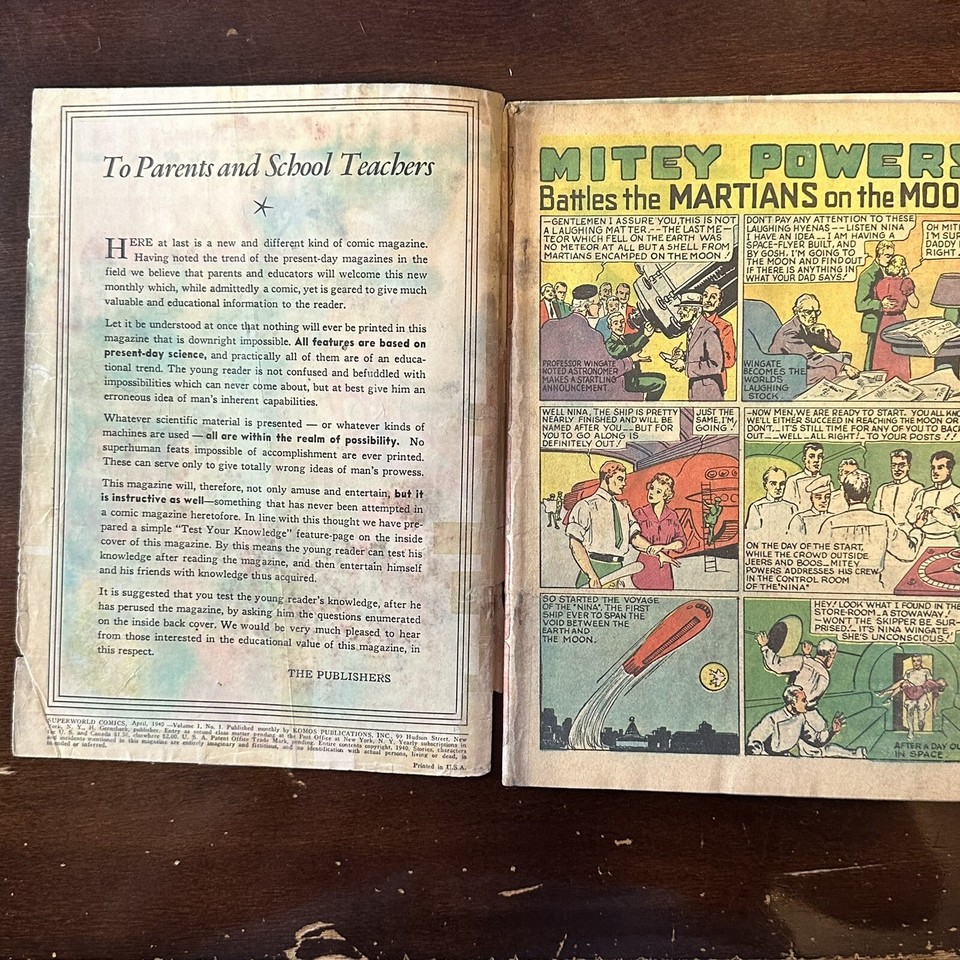 Superworld Comics #1 (1940) - Golden Age Sci-Fi! Rare! - Incomplete | eBay