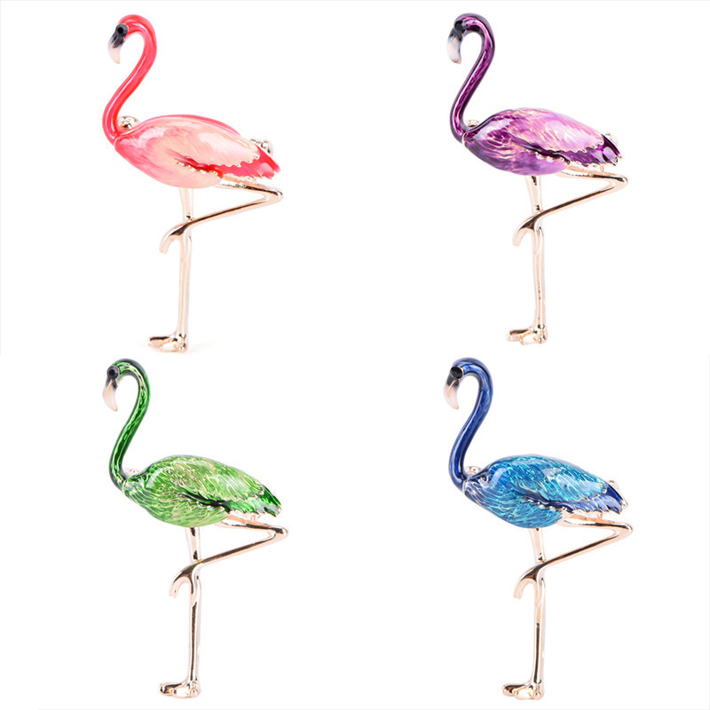 Flamingo Brooch Pin Enamel Collar Brooch Woman Badge Jewelry Brooch ...