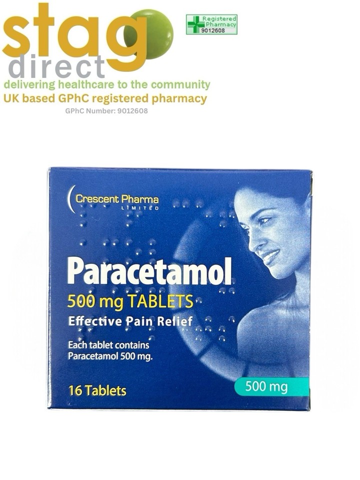 Paracetamol 500mg Tablet Headache Migraine Back Pain Relief 96 Tab UK ...
