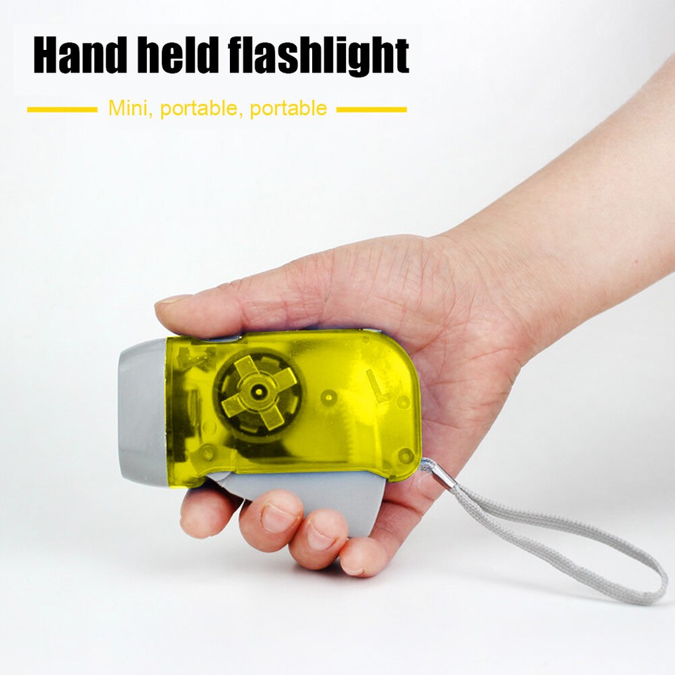 Plastic Hand Pressing Dynamo Flashlight Portable LED Camping Hand Crank ...