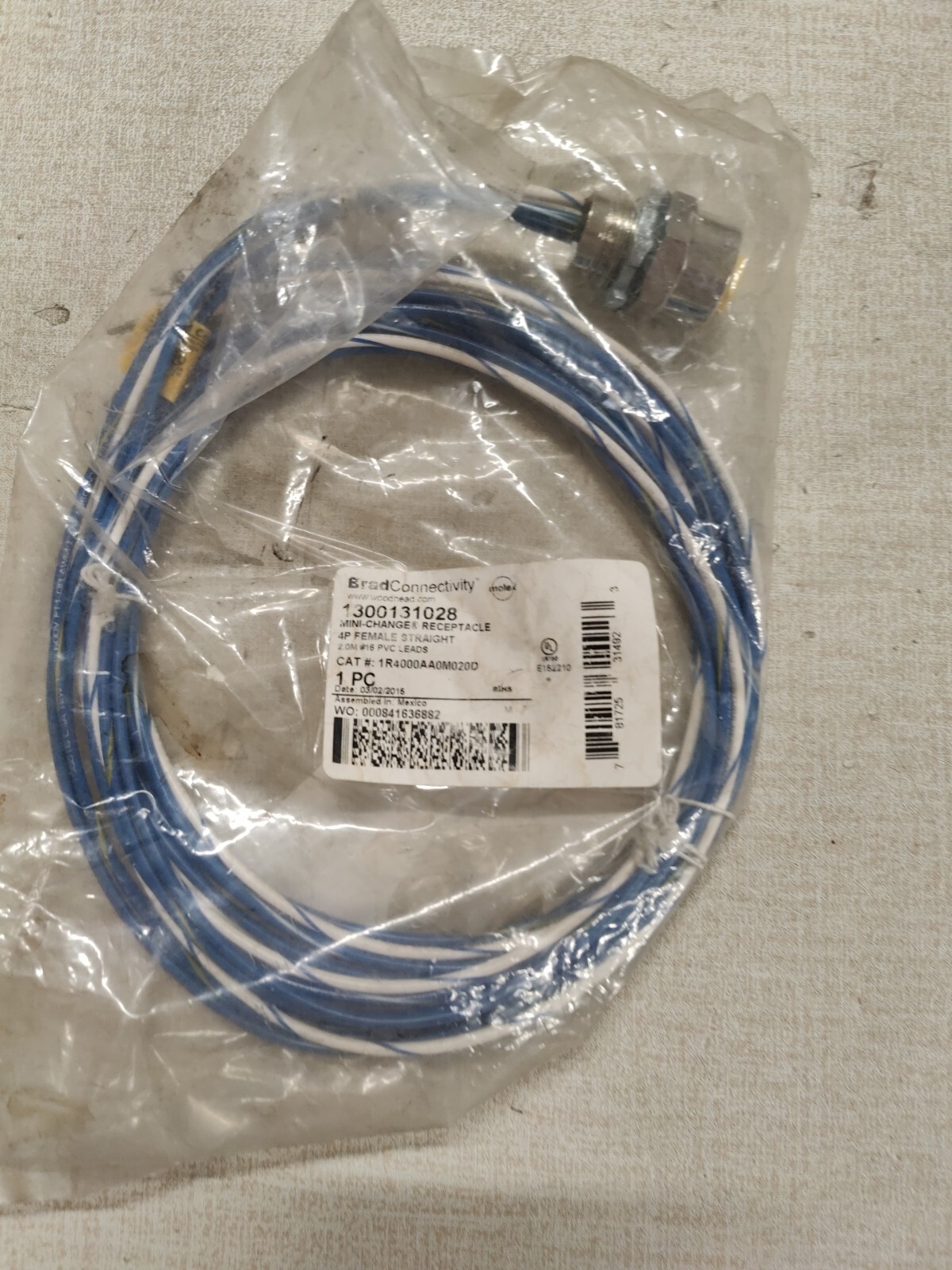 New Woodhead Brad Connectivity 1R4000AA0M020D Mini-Change Cable 1300131028 | eBay