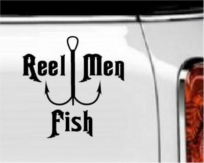 Real Men Fish Vinyl Decal Home Décor 5" x 5" | eBay