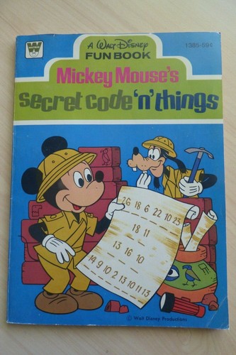 Mickey Mouse Secret Code 'n' Things Activity Book Whitman 1978 | eBay ...