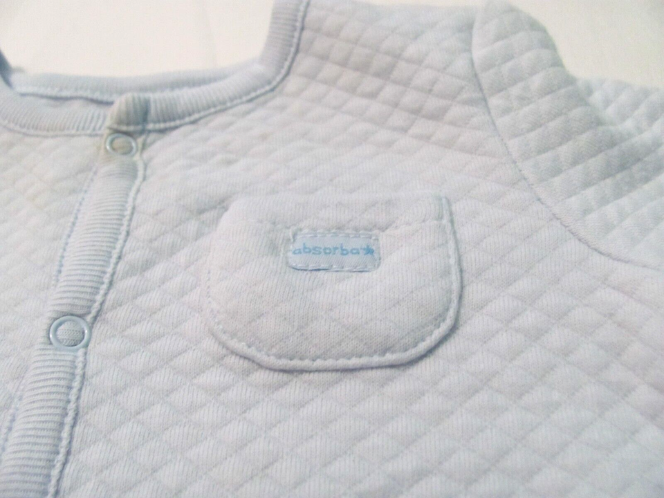 PRE-OWNED 3-6 MO. ABSORBA BABY BOY'S BLUE ONE-PIECE W/ FOOTIES | eBay