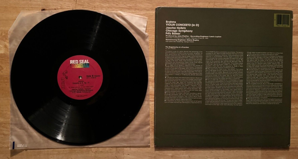 LP 33 BRAHMS HEIFETZ/REINER (VIOLIN CONCERTO IN D) | eBay