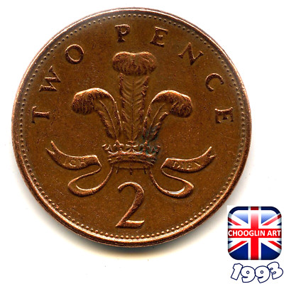 A BRITISH 1993 ELIZABETH II TWO PENCE 2p coin, 33 Years Old! | eBay