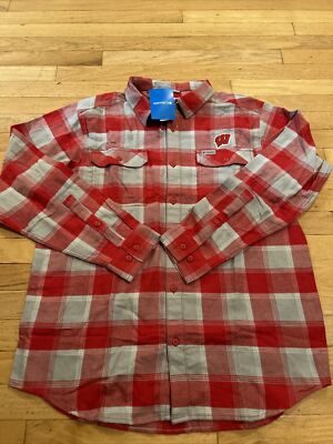 Columbia NCAA Collegiate Flare Gun Flannel Long Sleeve Shirt Wisconsin ...