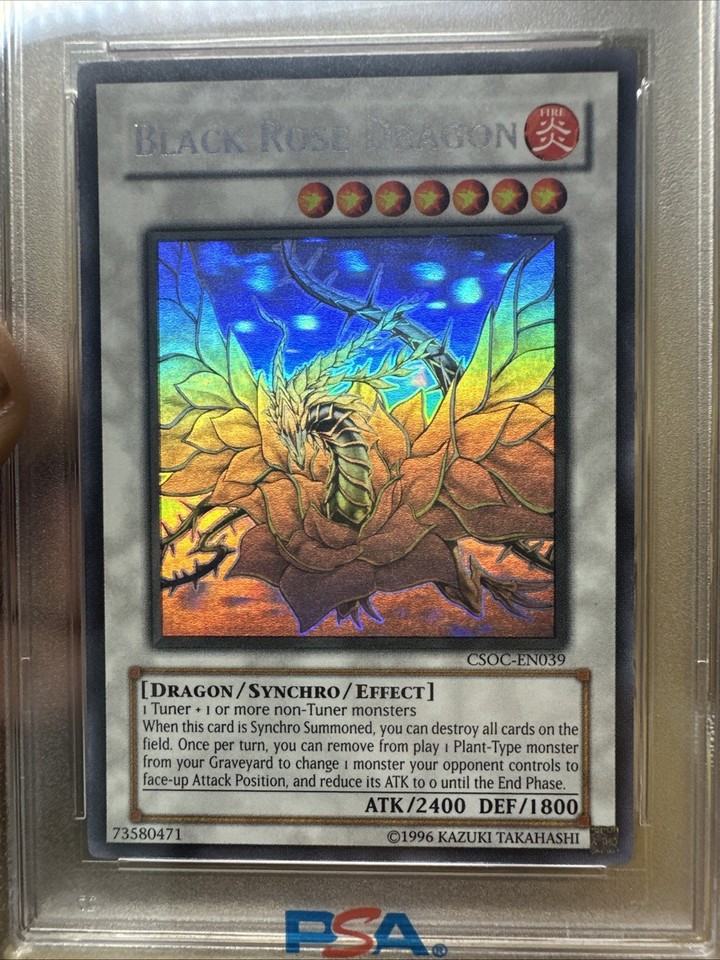 Yu-Gi-Oh Black Rose Dragon CSOC-EN039 Ghost Rare Unlimited PSA 9 Mint ...