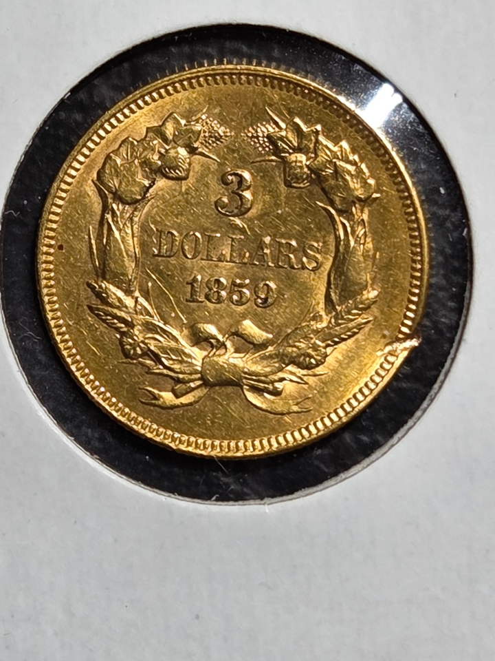 Beautiful High Grade 1859 $3.00 Gold Liberty Coin | eBay