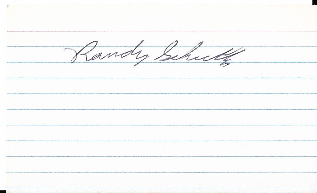 RANDY SCHULTZ SIGNED 3"X5" INDEX CARD NFL AUTO BROWNS & SAINTS ...