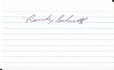 RANDY SCHULTZ SIGNED 3"X5" INDEX CARD NFL AUTO BROWNS & SAINTS ...