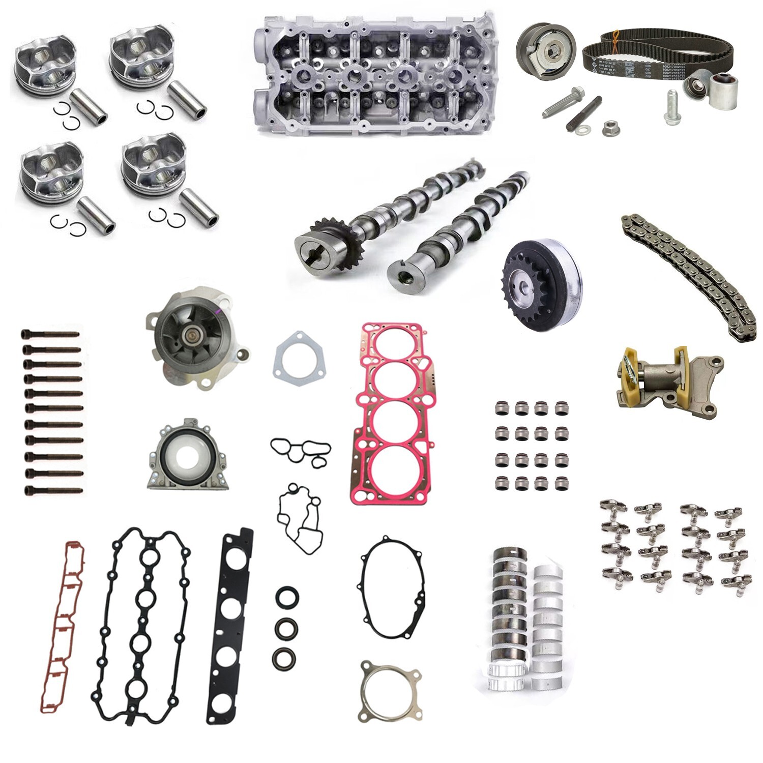 2.0T Cylinder Head &Timing Piston Repair Rebuilding Kit For VW AUDI AXX ...