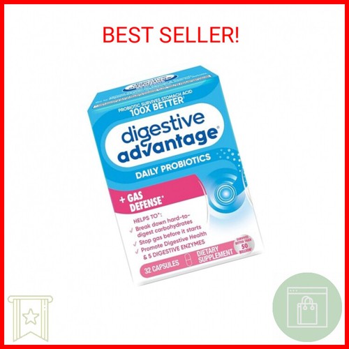 Digestive Advantage Gas Defense, Daily Probiotics for Women & Men ...