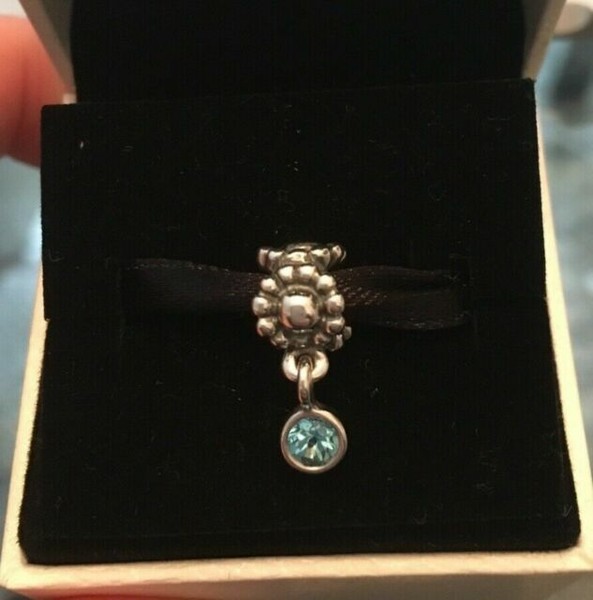 PANDORA | Topaz Dew Drop Daisy Dangle Charm 790386TPP RARE Retired 925 ...