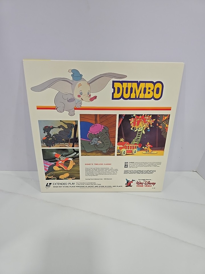 Dumbo Walt Disney Home Video (Laserdisc 1951) Classic World Land New ...