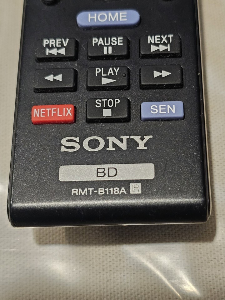 Genuine SONY RMT-B118A BLU-RAY DVD Player Remote BDP-BX18 BDP-S185 ...