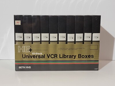 NOS NEW 80's era VCR Library Box cases - Tape Storage for VHS - Black ...