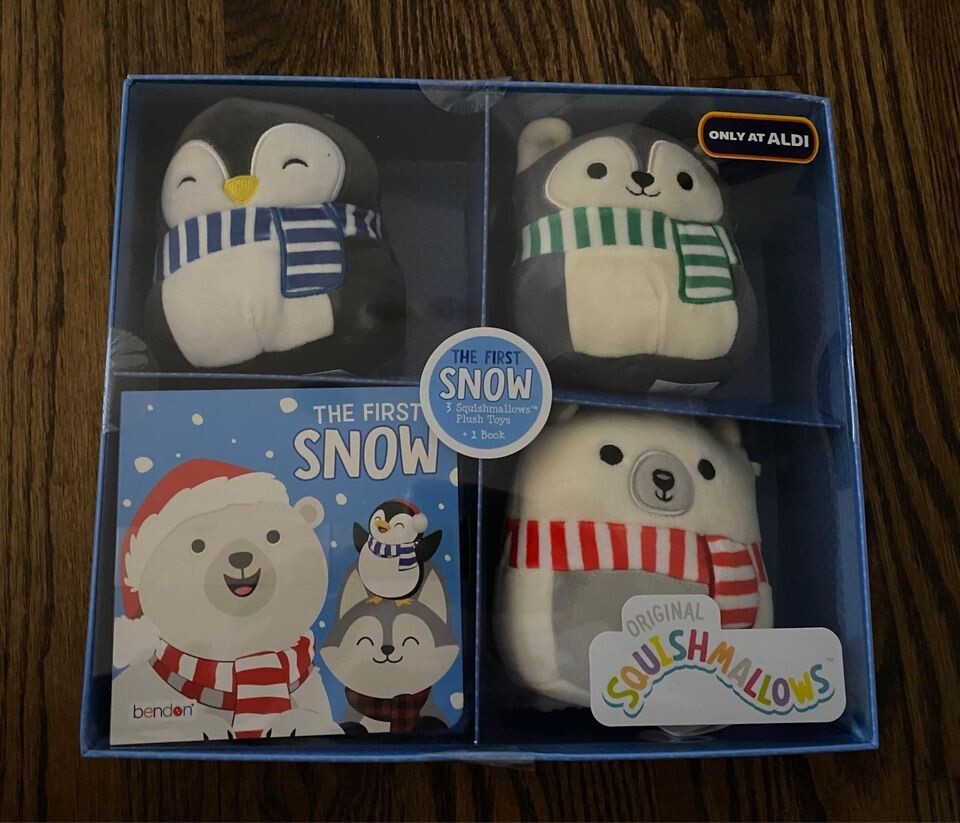 New Squishmallow The First Snow Plush Toys + Book ~ Penguin, Polar Bear ...