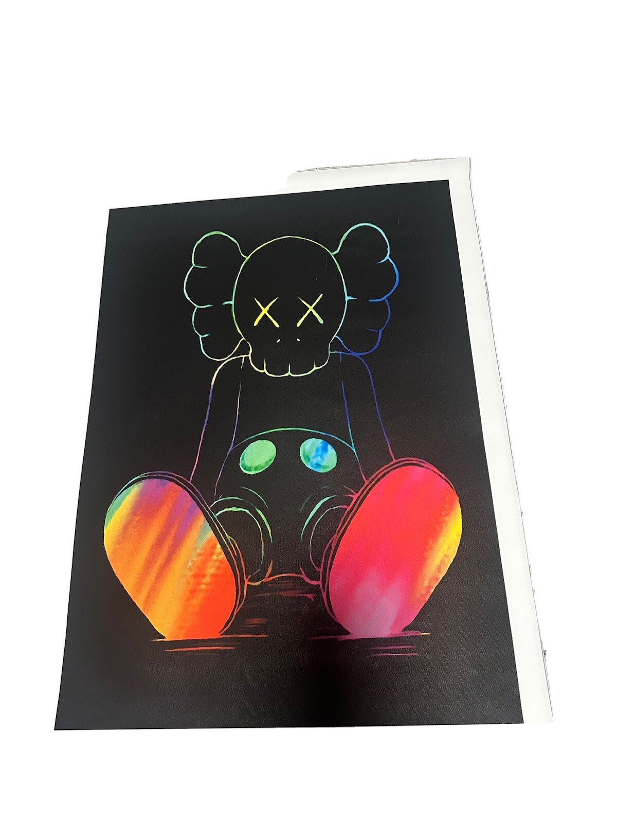KAWS multicolor sitting reflecting canvas painting | eBay