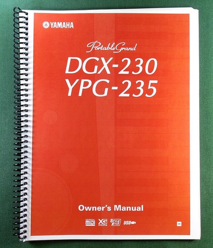 Yamaha DGX-230 YPG-235 Owner's Manual: 120 Pages & Protective Covers ...