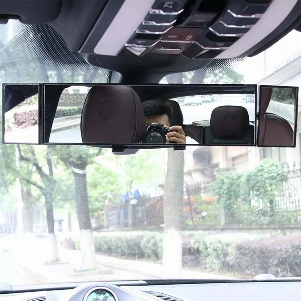 Car Truck Snap On Curved Rear View Mirror HD Glass Universal White ...