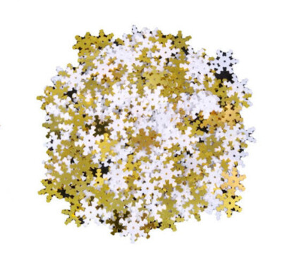 Snowflake Scatters Glitter Christmas Table Decoration White/Gold 30g ...