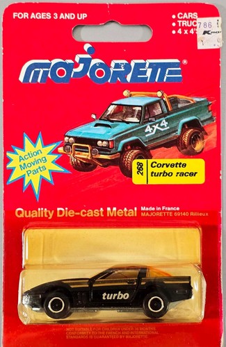 Vintage Majorette Corvette Turbo Racer / #215-268 / Black w/61 Tampo ...