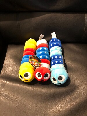 Slither.io Lot Of THREE Bendable Worm 8" Plush Toy RARE Game NEW WITH ...