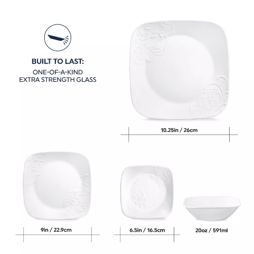 (Semi-Complete) New Corelle Cherish Embossed 14-Piece Dinnerware Set ...