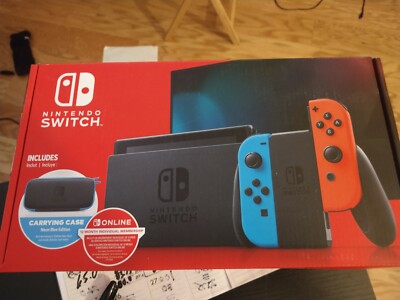 BRAND NEW NINTENDO SWITCH BONUS NEON BLUE EDITION CARRYING CASE ...
