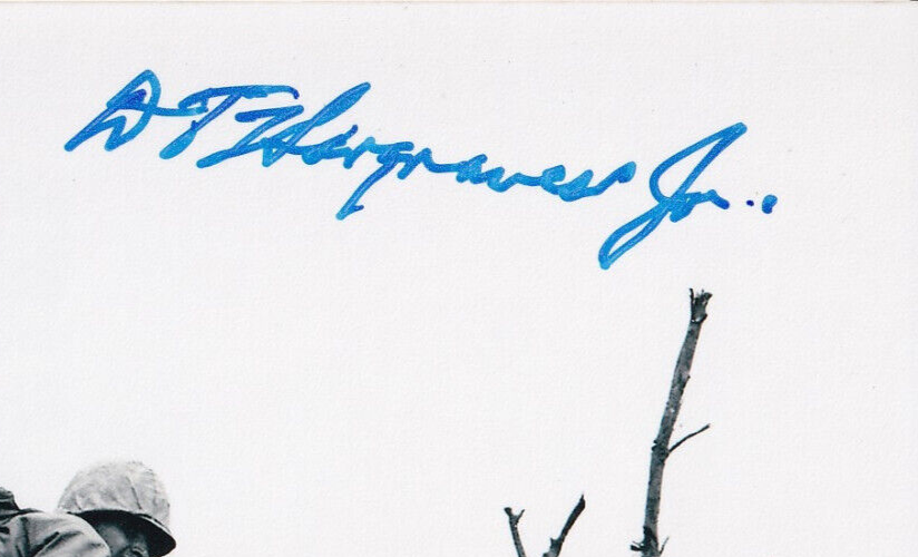 DT Hargraves Signed Autographed 4x6 Photo WWII USMC The Pacific Wana ...